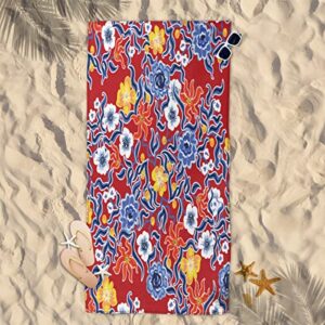 KOBLEN Allay Blossom Camping Towels Absorbent Beach Towels Microfiber Lightweight Towel for Beach Sports Kayak Summer Essentials 31" x 61"