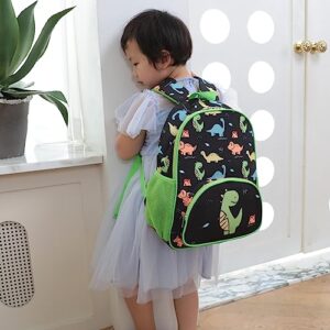 BTOOP Toddler Backpack Boys Girls Cute Kids School Backpack Preschool Kindergarten Bookbags Nursery Daycare Toddler Bags(Black Green)