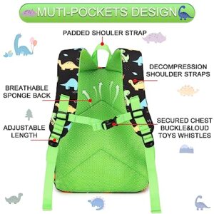 BTOOP Toddler Backpack Boys Girls Cute Kids School Backpack Preschool Kindergarten Bookbags Nursery Daycare Toddler Bags(Black Green)