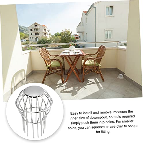 YARNOW 2 pcs Stops Rooftop Line to Guard Downspout Cap Outdoor Cover Steel Stainless Strainer Blocking Gutter Roof Other Pipe Extensions Floor Leaf Tool Leaves Clogging Anti- Down Drain