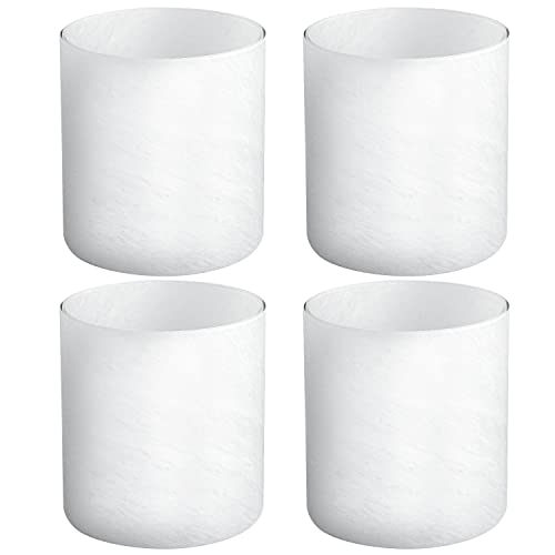 HGHYjrxfkl 4 Pack Alabaster White Glass Lamp Shades, Cylinder Glass Lamp Shades Replacement with 1-5/8-inch Fitter Opening for Pendant light, Desk lamp,Wall Sconces and Bathroom Vanity lights.