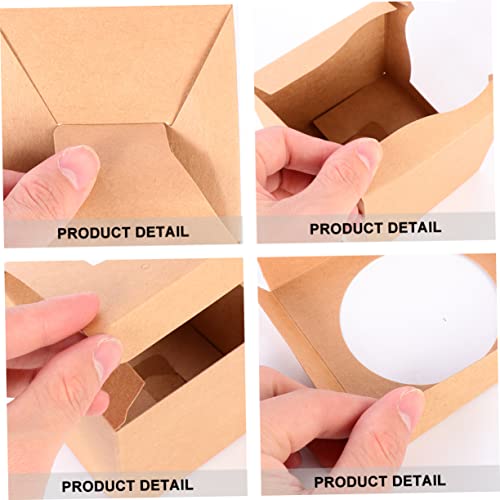 STOBOK 10pcs Cupcake Packing Boxes Kraft Cupcake Boxes Mini Cake Boxes Sheer Ribbon Clear Cake Box Wedding Candy Boxes Take-out Container Pastry Gift Box Transparent Cake Box Cake Holder