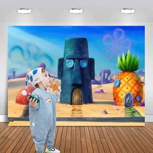 5x3ft underwater pineapple house photography backdrops patrick star theme birthday party decor photo background cartoon animation