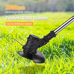 Cordless Grass Trimmer,Cordless Lawn Mower,Weed-Wacking Machine Weed Wacker 12V for Garden and Yard Bush Mowing Grass Lawn Pruning