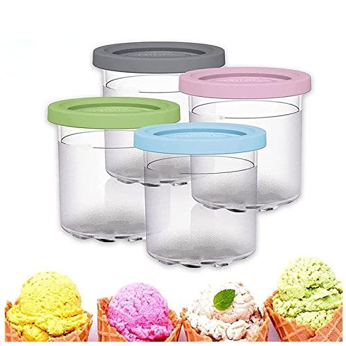 Creami Deluxe Pints, for Ninja Ice Cream Maker Cups, Ice Cream Containers Pint Dishwasher Safe,Leak Proof for NC301 NC300 NC299AM Series Ice Cream Maker