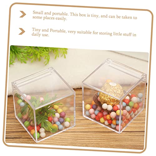 Garneck 6pcs Boxes Jewelry Storage Box Clear Cake Containers Mini Containers Snackle Box Container Clear Boxes for Favors Clear Organizer Box Acrylic Gift Cube Empty Boxes Wedding Supply