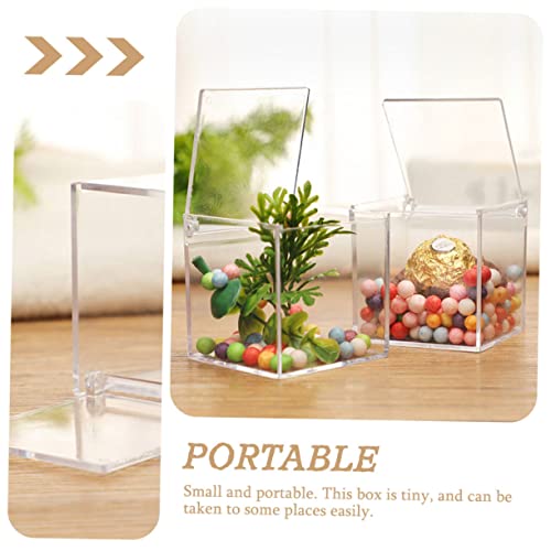 Garneck 6pcs Boxes Jewelry Storage Box Clear Cake Containers Mini Containers Snackle Box Container Clear Boxes for Favors Clear Organizer Box Acrylic Gift Cube Empty Boxes Wedding Supply