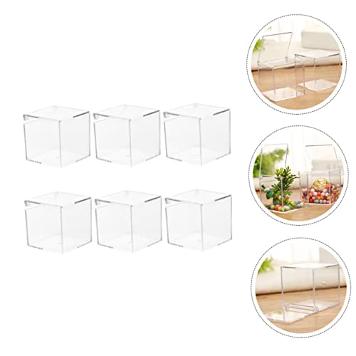 Garneck 6pcs Boxes Jewelry Storage Box Clear Cake Containers Mini Containers Snackle Box Container Clear Boxes for Favors Clear Organizer Box Acrylic Gift Cube Empty Boxes Wedding Supply