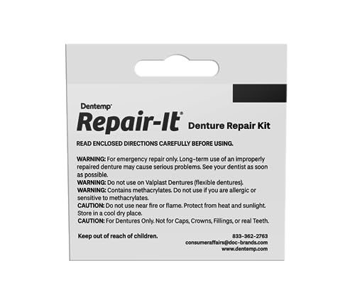 Dentemp Repair Kit - Repair-It Advanced Formula Denture Repair Kit (Pack of 3) - Denture Repair Kit Repairs Broken Dentures - Denture Repair to Mend Cracks & Replace Loose Teeth