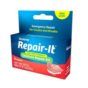 Dentemp Repair Kit - Repair-It Advanced Formula Denture Repair Kit (Pack of 3) - Denture Repair Kit Repairs Broken Dentures - Denture Repair to Mend Cracks & Replace Loose Teeth