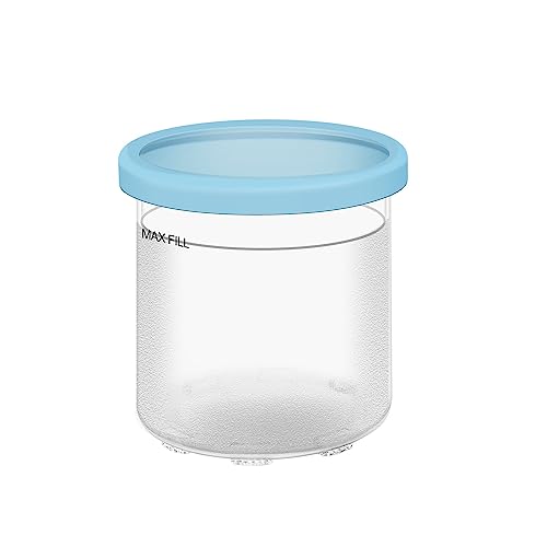 Ice Cream Pint Container and Lid,16oz Cups Compatible with NC301 NC300 NC299AMZ Series Ice Cream Maker,1 Pint Each,Replacement for Ninja Creami Pint,Dishwasher Safe & BPA-Free, 1 PCS Blue