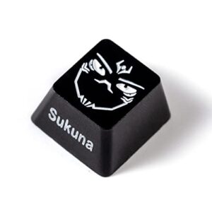 cute anime keycap for mechanical keyboard face engraving metal artisan key cap gift (black 1 key)