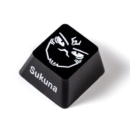 Cute Anime Keycap for Mechanical Keyboard Face Engraving Metal Artisan Key Cap Gift (Black 1 Key)