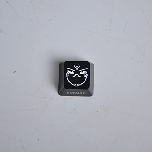 Cute Anime Keycap for Mechanical Keyboard Face Engraving Metal Artisan Key Cap Gift (Black 1 Key)