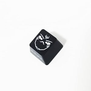 Cute Anime Keycap for Mechanical Keyboard Face Engraving Metal Artisan Key Cap Gift (Black 1 Key)