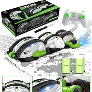 2023 Remote Control Car Snake 360° Rolling - RC Stunt Snake Car with LED Lights，2 Batteries 60+min，Indoor/Outdoor Toys for Kids Ages Age 6-12，Gifts for Christmas Birthday