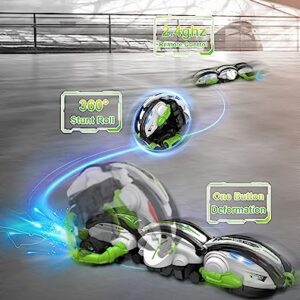 2023 Remote Control Car Snake 360° Rolling - RC Stunt Snake Car with LED Lights，2 Batteries 60+min，Indoor/Outdoor Toys for Kids Ages Age 6-12，Gifts for Christmas Birthday