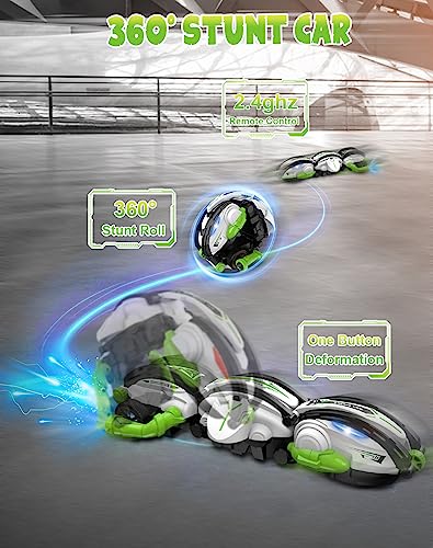 2023 Remote Control Car Snake 360° Rolling - RC Stunt Snake Car with LED Lights，2 Batteries 60+min，Indoor/Outdoor Toys for Kids Ages Age 6-12，Gifts for Christmas Birthday