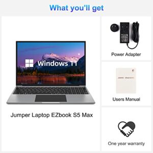 jumper 16 Inch Laptop, 16GB RAM 512GB SSD, Quad-Core Intel Celeron N5095, FHD IPS 1920x1200 Screen, Windows 11 Laptops Computer with Four Stereo Speakers, Cooling System, 38WH Battery, Numeric Keypad.