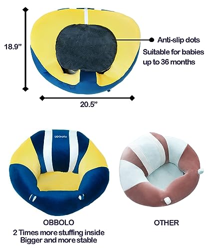 Obbolo Baby Support Seat for Sitting Up, Baby Cute Sofa Chair Pillow for 3-36 Months Infants, Comfy Plush Stable Newborn Chair Gift