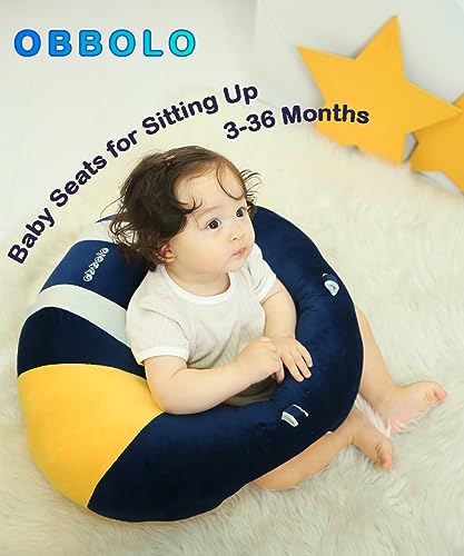 Obbolo Baby Support Seat for Sitting Up, Baby Cute Sofa Chair Pillow for 3-36 Months Infants, Comfy Plush Stable Newborn Chair Gift