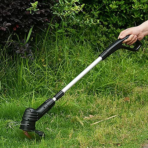 Strimmer Cordless, Electric Cordless Grass Trimmer Rechargeable Weed Strimmer Cutter Tool with Blades, Lightweight Garden Electric Strimmer with Adjustable Telescopic Long Handle (US Plug)