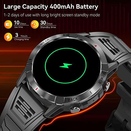 Military Smart Watch for Men 1.43" AMOLED Always-on Display Rugged Smart Watch with Call Fitness Tracker Watch with Heart Rate Sleep Monitor Outdoor Tactical Pedometer Smartwatch for iPhone Android