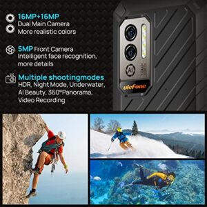 Ulefone Rugged Smartphone Android 13, Armor X11 8150mAh 8GB+32GB/256GB SD Mobile Phones, 16MP Underwater Camera 5.45" HD+ IP68/IP69K Waterproof 4G Dual SIM Unlocked Rugged Phone, Face ID/NFC/OTG/GPS