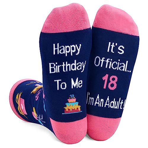 Zmart Gifts for Teenage Girls Gifts for 18 Year Old Girl 18th 18 Year Old 18 Yr Old Girl Birthday Gifts, Funny Novelty Cute Socks for Teen Girls