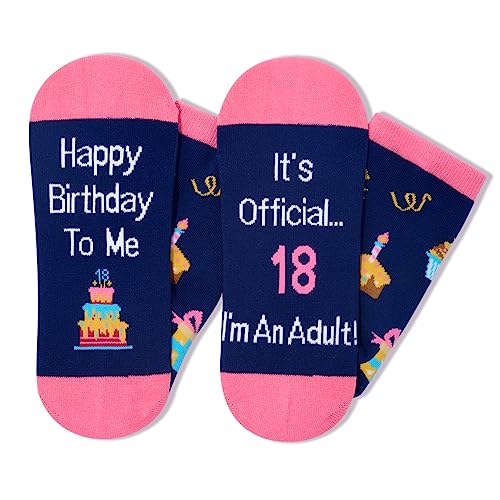 Zmart Gifts for Teenage Girls Gifts for 18 Year Old Girl 18th 18 Year Old 18 Yr Old Girl Birthday Gifts, Funny Novelty Cute Socks for Teen Girls