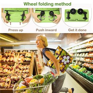 Foldable Shopping Bag with Wheels, Portable Trolley Bags for Shopping, Tote Grocery Bags Shopping Cart