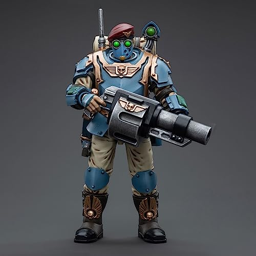 Pipigirl JoyToy Warhammer 40K Genuine License 1/18 Soldier, Astra Militarum Tempestus Scions Command Squad 55th Kappic Eagles Grenadier, 4.21 inch Models Action Figures Kits (Grenadier)