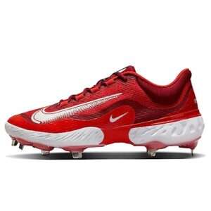 nike alpha huarache elite 4 low dj6521-616 university red-white men's baseball cleats 7.5 us