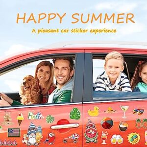 ArtAubrey 25 Pcs Summer Beach Fridge Magnet Hello Summer Car Magnets, Cruise Door Hawaii Decorations for Refrigerator, Car and Office Whiteboard