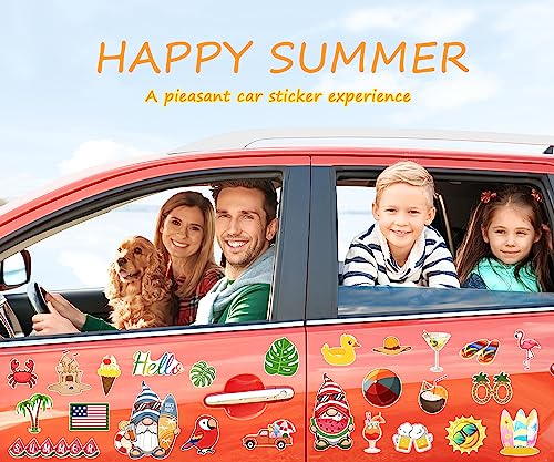 ArtAubrey 25 Pcs Summer Beach Fridge Magnet Hello Summer Car Magnets, Cruise Door Hawaii Decorations for Refrigerator, Car and Office Whiteboard