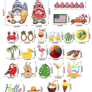 ArtAubrey 25 Pcs Summer Beach Fridge Magnet Hello Summer Car Magnets, Cruise Door Hawaii Decorations for Refrigerator, Car and Office Whiteboard