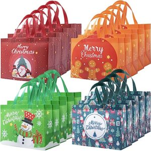 stypop christmas gift bags 16 pack large christmas bags for presents reusable christmas party bags xmas totes with classic designs - perfect for gifts,decorations, and parties