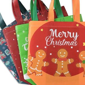 STYPOP Christmas Gift Bags 16 Pack Large Christmas Bags for Presents Reusable Christmas Party Bags Xmas Totes with Classic Designs - Perfect for Gifts,Decorations, And Parties