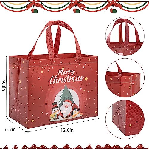 STYPOP Christmas Gift Bags 16 Pack Large Christmas Bags for Presents Reusable Christmas Party Bags Xmas Totes with Classic Designs - Perfect for Gifts,Decorations, And Parties