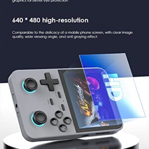 EQUITARE D007 Handheld Game Console Support Linux, Built in 10000+ Classic Games, 3.5 Inch IPS Screen Handheld Console with 3D Joystick, WiFi Retro Handheld Game Console Support TF Card(Silver)