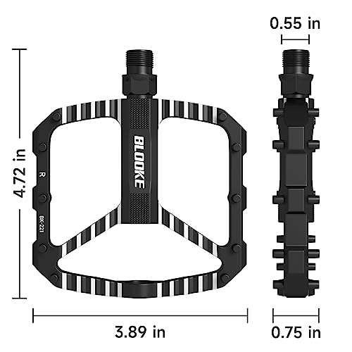 MTB Pedals Professional, Wide Paltform and Lightweight of Bicycle Pedals, Aluminum Alloy 9/16" Sealed Bearing Platform for MTB Bike (MTB Pedals)