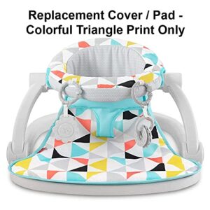 Replacement Part for Fisher-Price Sit-me-up-Seat - DRF51 ~ Baby Sitting Chair Replacement Cover/Pad ~ Colorful Triangle Print