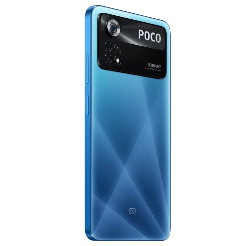 Poco X4 PRO 5G + 4G Volte Global Unlocked 256GB + 8GB GSM 6.6" 108 mp Triple Camera (Not Verizon/Boost/Cricket/At&T/Metro/CDMA) + Car Fast Car 51W Charger Bundle (Laser Blue) (Renewed)