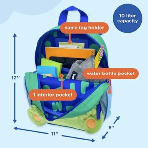 Move2Play, Dinosaur Toddler Backpack | Preschool Backpack For Kids | Kindergarten School Book Bag | Small, Little, Mini Size, Designed for Boys & Girls Ages 2, 3-5+ Year Olds