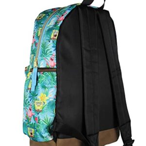 SpongeBob SquarePants And Patrick Star Tropical School Travel Backpack With Faux Leather Bottom