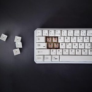 GEKUCAP 135 Keys White Japanese Keycaps, Minimalist Style Cherry Profile Key Caps, PBT Dye Sublimation Customized Keycaps Set Compatible with Cherry MX Switches Mechanical Keyboards