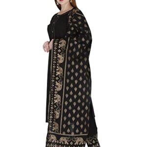 MESMERIICAL Women's Black Kurta Set with Dupatta (as1, alpha, l, regular, regular)