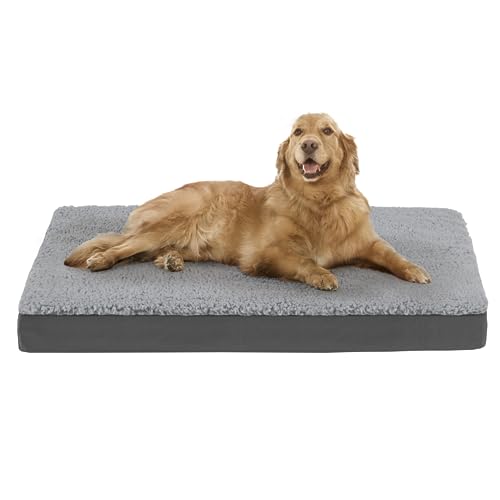 Codi Orthopedic Dog Beds XL for Extra Large Dogs with Memory Foam, Reversible Dog Mat with Removable Cover, Waterproof Pet Bed Machine Washable, Grey