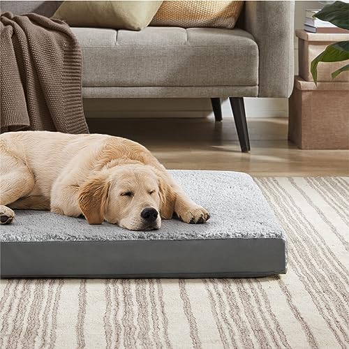 Codi Orthopedic Dog Beds XL for Extra Large Dogs with Memory Foam, Reversible Dog Mat with Removable Cover, Waterproof Pet Bed Machine Washable, Grey