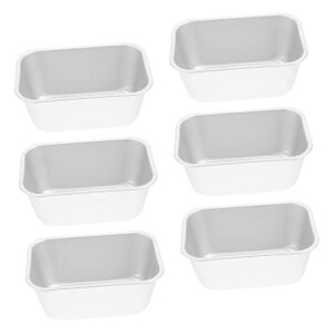 upkoch 6pcs rectangular toast box french toast aluminum baking pans mini cake bread baking tray loaf baking homemade bread making mould baking mold non-stick bakeware cake baking box a01